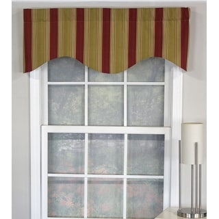 RLF Home Quality Utopia Stripe Cranberry Cornice Valance - 50x17 - Bed ...