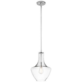 Kichler Lighting Everly Collection 1-light Chrome Pendant 10.5 inch ...
