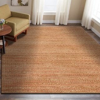 Sevita Organic Jute Interwoven Area Rug, Tan and Pink - Bed Bath ...