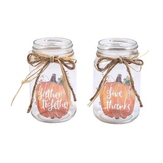 Give Thanks Fall Mason Jars, Thanksgiving, Seasonal, Home Decor, 6 ...