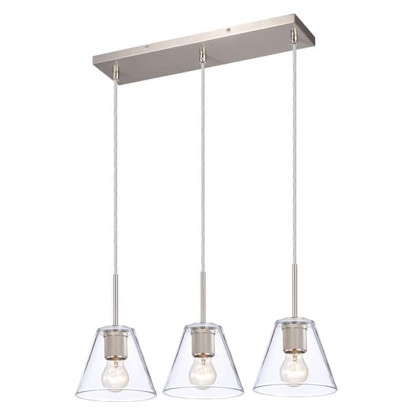 3-light 23-inch Light w/ Clear Glass Pendant Shades - Bed Bath & Beyond ...