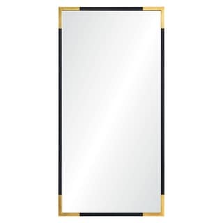 60" Black and Gold Full-Length Framed Rectangular Wall Mirror - Bed ...