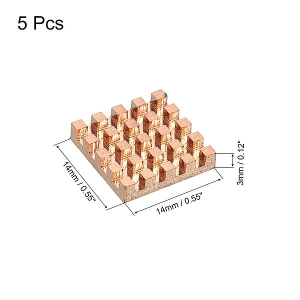 Heatsink Kit Pure Copper 14x14x3mm for IC MOS with Thermal Pads Pack of 5 - Gold Tone - Bed Bath ...