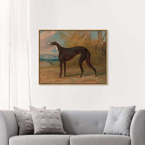 Oliver Gal 'George Garrard - Black and White Greyhound ' Animals Black ...