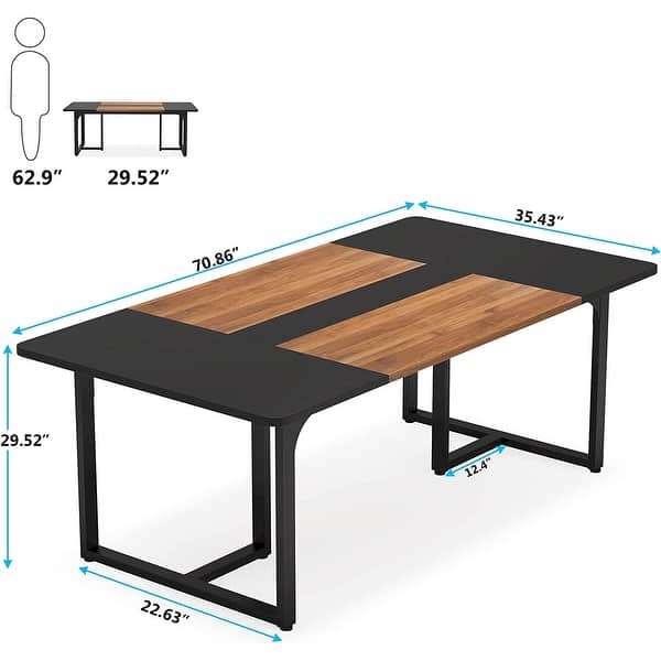 70.86" Executive Desk Large Office Computer Desk Wooden Workstation ...