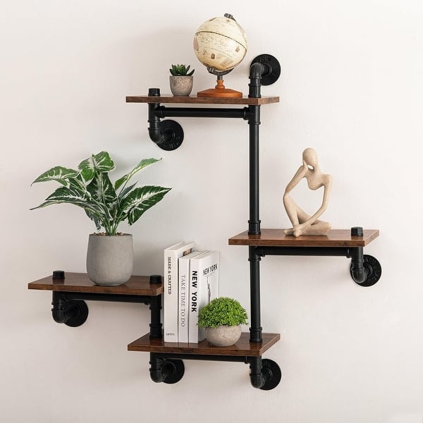Industrial Pipe Floating Shelves - Bed Bath & Beyond - 39467317