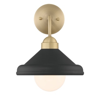 Lumanity Brooks Matte Black 10" Wall Sconce Barn Light with Bulb - 12.5 ...