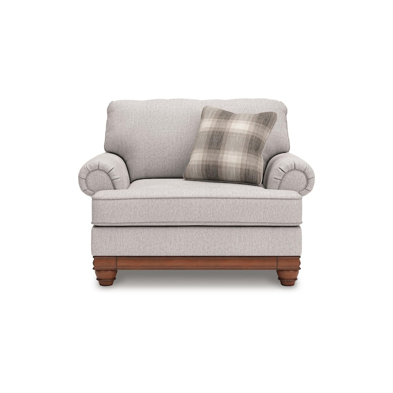 Signature Design by Ashley Meadowview Light Gray/Brown Oversized Chair ...