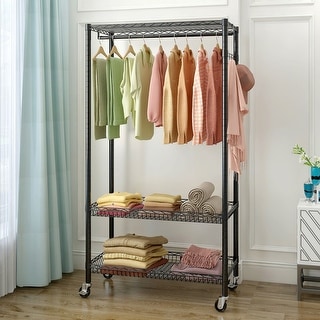 Wire Garment Rack Heavy Duty Clothes Rack Garment Rack Adjustable Wire ...