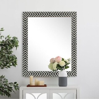 36"x30" Rectangular Modern MDF Glass Mirror Chevron - 30"x36" - Bed ...