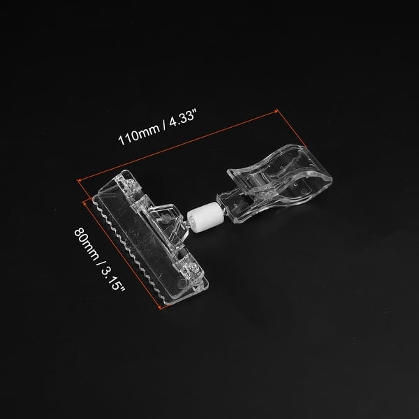 Plastic Sign Clip 110mm 360 Degree Rotatable Bending Clip Clear 12 Pcs ...