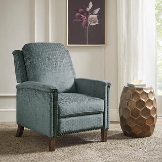Mid-Century Upholstered Push Back Recliner Accent Chair Single Chair ...