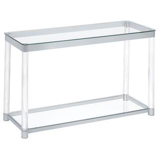 Anne Acrylic Glass Top Entryway Sofa Console Table Chrome - Bed Bath ...