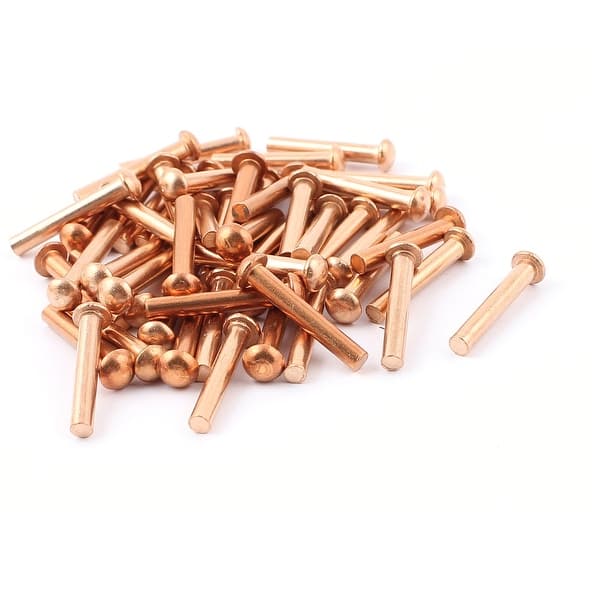 50 Pcs 5/32" x 1" Round Head Copper Solid Rivets Fasteners - Copper ...