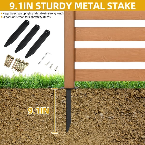 Moasis Plastic Wood Outdoor Patio Barrier Fence Panel Privacy Screen ...