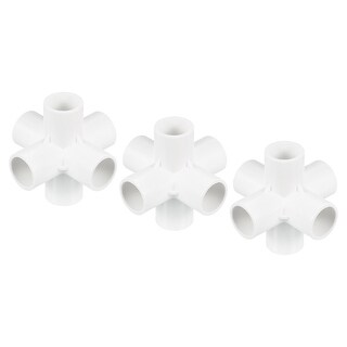 0.8" PVC Pipe Fittings 3pcs 6 Way Elbow Water Joint Connectors Adapters ...