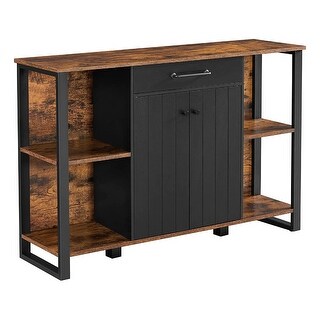 Grace 47 Inch Wood Sideboard Buffet Cabinet, Adjustable Feet, Rustic ...