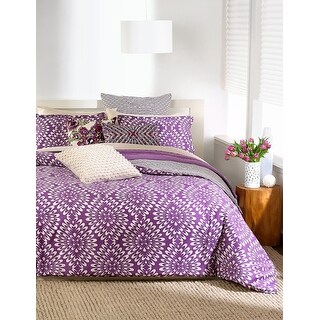 Bar III Viola Purple and White Twin / Twin XL Comforter Set One ...