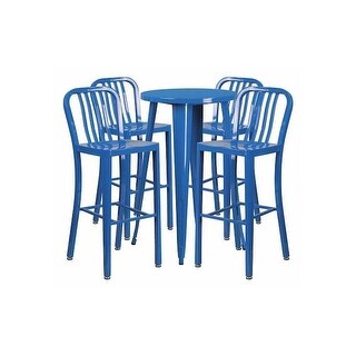 Flash Furniture Blue Metal Bar Set,24RD CH-51080BH-4-30VRT-BL-GG - 1 ...
