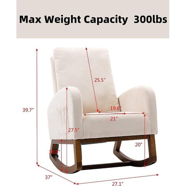 Mid-century Modern Design Rocking Chair Multi Color Choice - Bed Bath ...