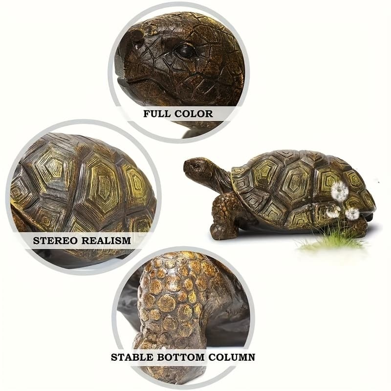 GDFStudio - 21" 3D Resin Turtle Statue Weather-Resistant Outdoor Indoor ...