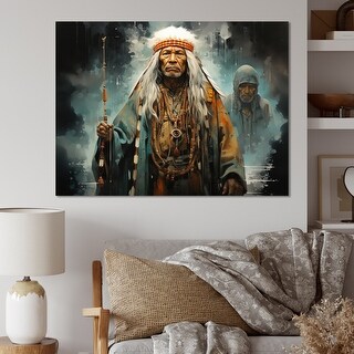 Designart "Native Art Shamans Portrait I" Native American Canvas Art ...