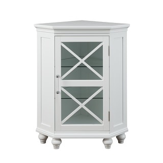 Home Blue Ridge Corner Wooden Floor Cabinet with Adjustable Shelves ...