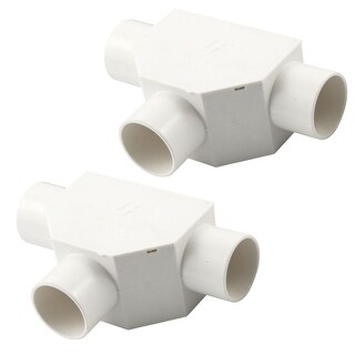 2 Pcs White Tee T Type Electrical Wire Pipe Connector - Bed Bath ...