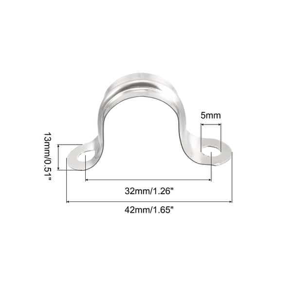 20mm Rigid Pipe Straps, 2 Hole U-Shaped Bracket Tube Clip 48 Pcs ...
