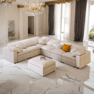 Entertainment Centers Oversized Modular Sectional Sofa with Ottoman, L ...