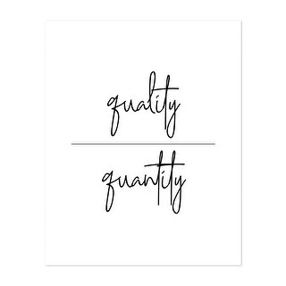 Quality Over Quantity Typography Black White Minimal Art Print/Poster ...
