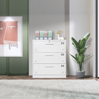 Steel 3 Drawer Locking Lateral Filing Cabinet - Bed Bath & Beyond ...