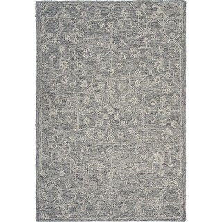 7' x 9' Gray Floral Finesse Area Rug - 3'6" - Bed Bath & Beyond - 39597981