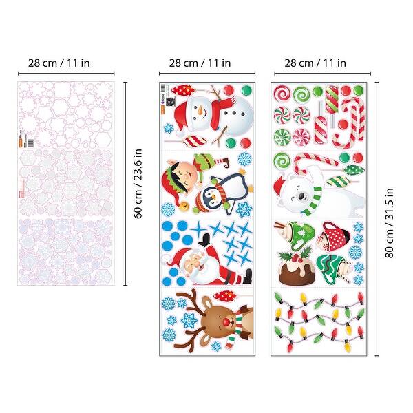 WALPLUS Snowy Winterland With Friends Christmas Window Clings Window ...