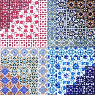 40x40 Assortment Patchwork Backsplash 100pc Ceramic Tile Wall Mural ...