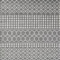 Totti Grid Anthracite/Cream 8x10 Geometric Rug - 8' X 10' Rectangular ...