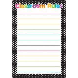 Blck Wht Plka Dots Classroom Rules Chart Dry-Erase Surface - Bed Bath ...