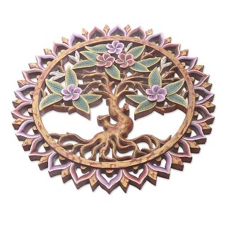 Novica Handmade Tree Hugger Wood Relief Panel - Bed Bath & Beyond ...