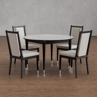 Furniture of America Kalor Modern 5-Piece Black and White Sintered ...