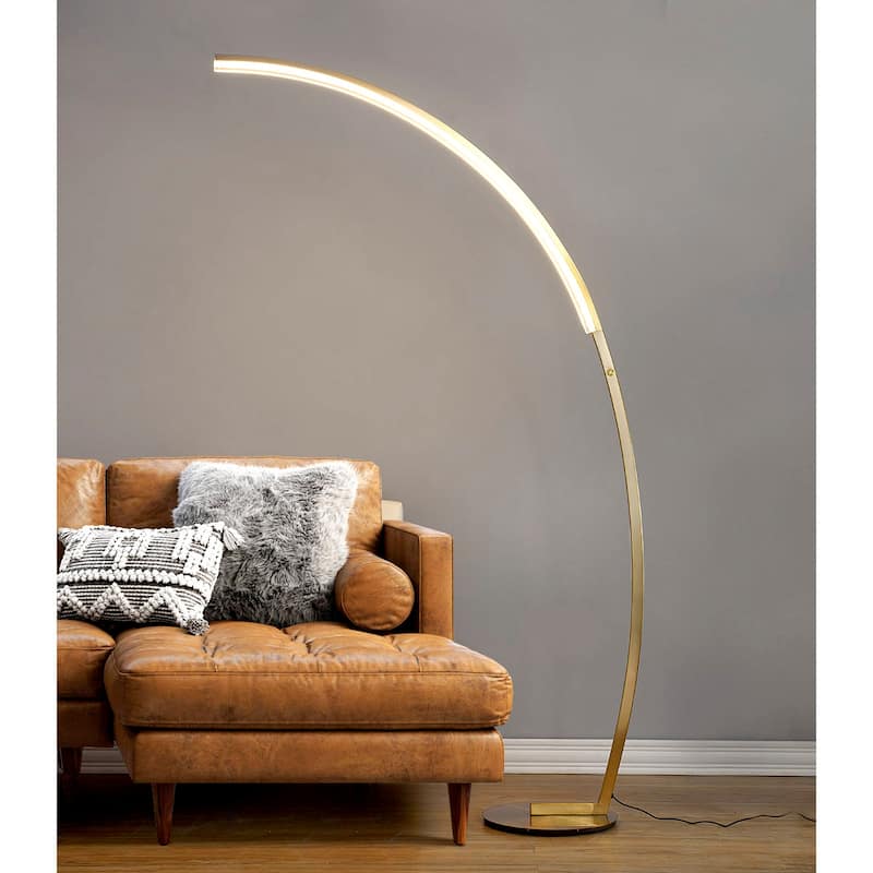 Strick & Bolton Zouma Chrome Dimmable LED Arc Floor Lamp - Bed Bath ...