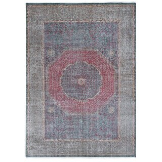 Shahbanu Rugs Camouflage Green Vintage Look Mamluk Design Zero Pile ...