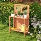 Costway Wood Potting Bench Waterproof Garden Table with 2-Tier Open ...