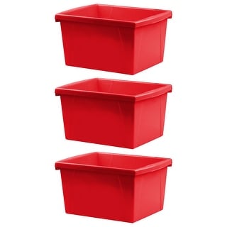 Storex 4 Gallon Storage Bin, Red, Pack of 3 - Bed Bath & Beyond - 39180672