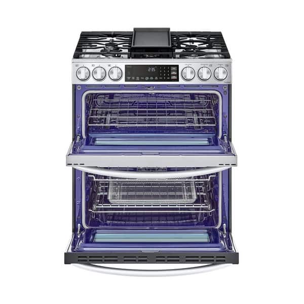 LG 6.9 cu. ft. Smart InstaView® Gas Double Oven Slide-in Range with ...
