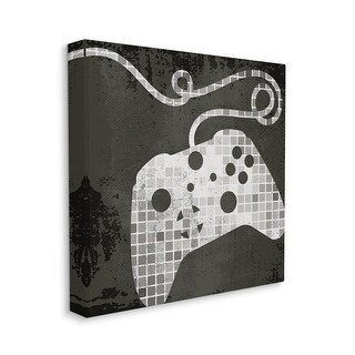Stupell Video Game Controller Outline Geometric Square Pattern Canvas ...