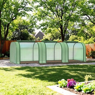 10' x 3' x 2.5' Mini Greenhouse, Portable Tunnel Green House with Roll ...