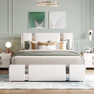 Faux Leather Full Bed with Storage - Bed Bath & Beyond - 40914826