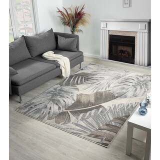 Fresco Collection Dark Grey/Light Grey Abstract Area Rug - Bed Bath ...