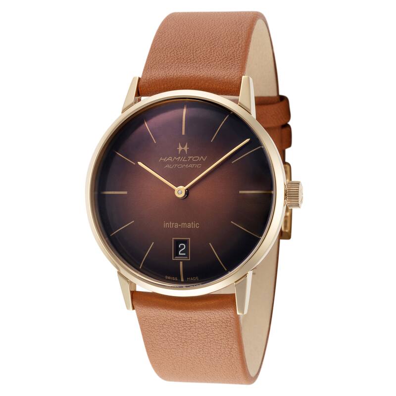 Hamilton Men's American Classic 38mm Automatic Watch H38475501 - Brown ...