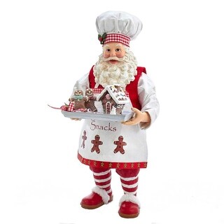 Gingerbread Chef Santa Claus Christmas Figurine - 11" - Bed Bath ...